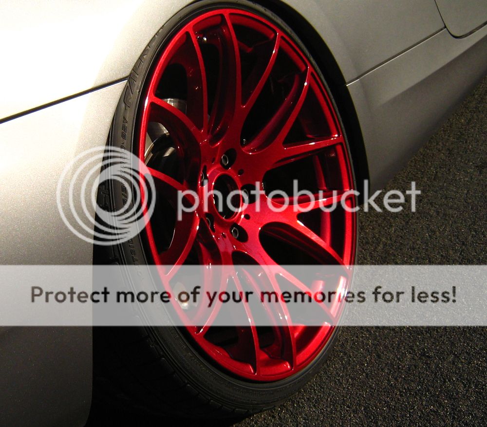 Custom Candy Red Wheels and Tires