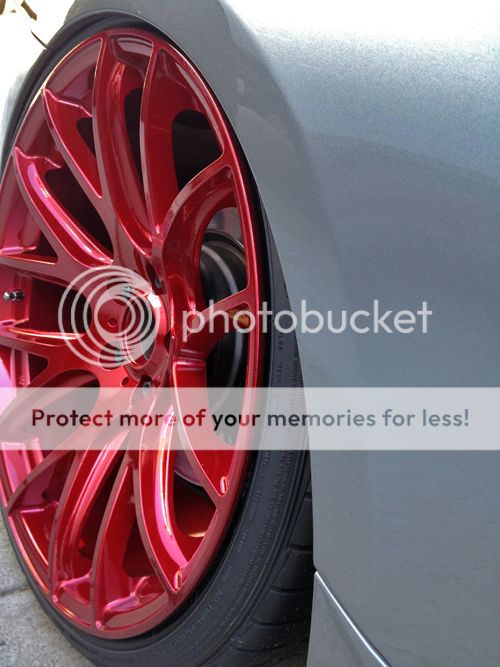 Custom Candy Red Wheels and Tires