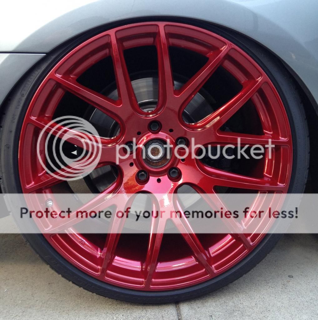 Custom Candy Red Wheels and Tires